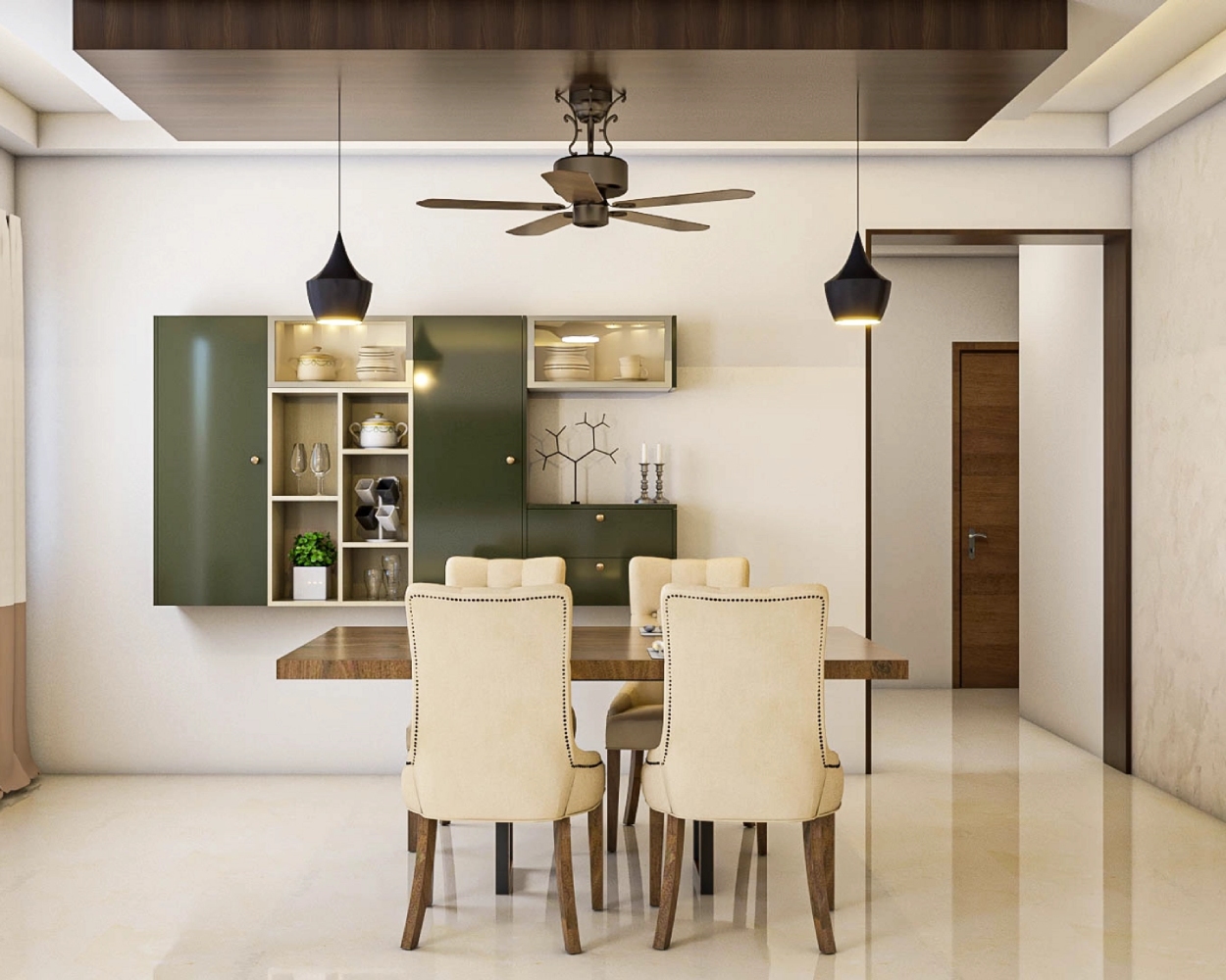 Compact Dining Room Design With Four Seater Dining Table | Livspace