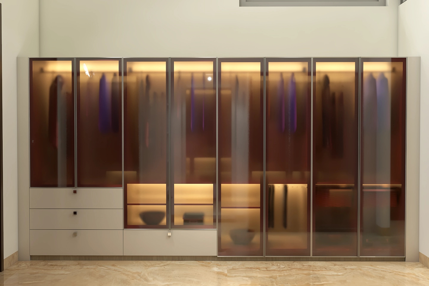 Low Maintenance Convenient Modern Styled Wardrobe Design| Livspace