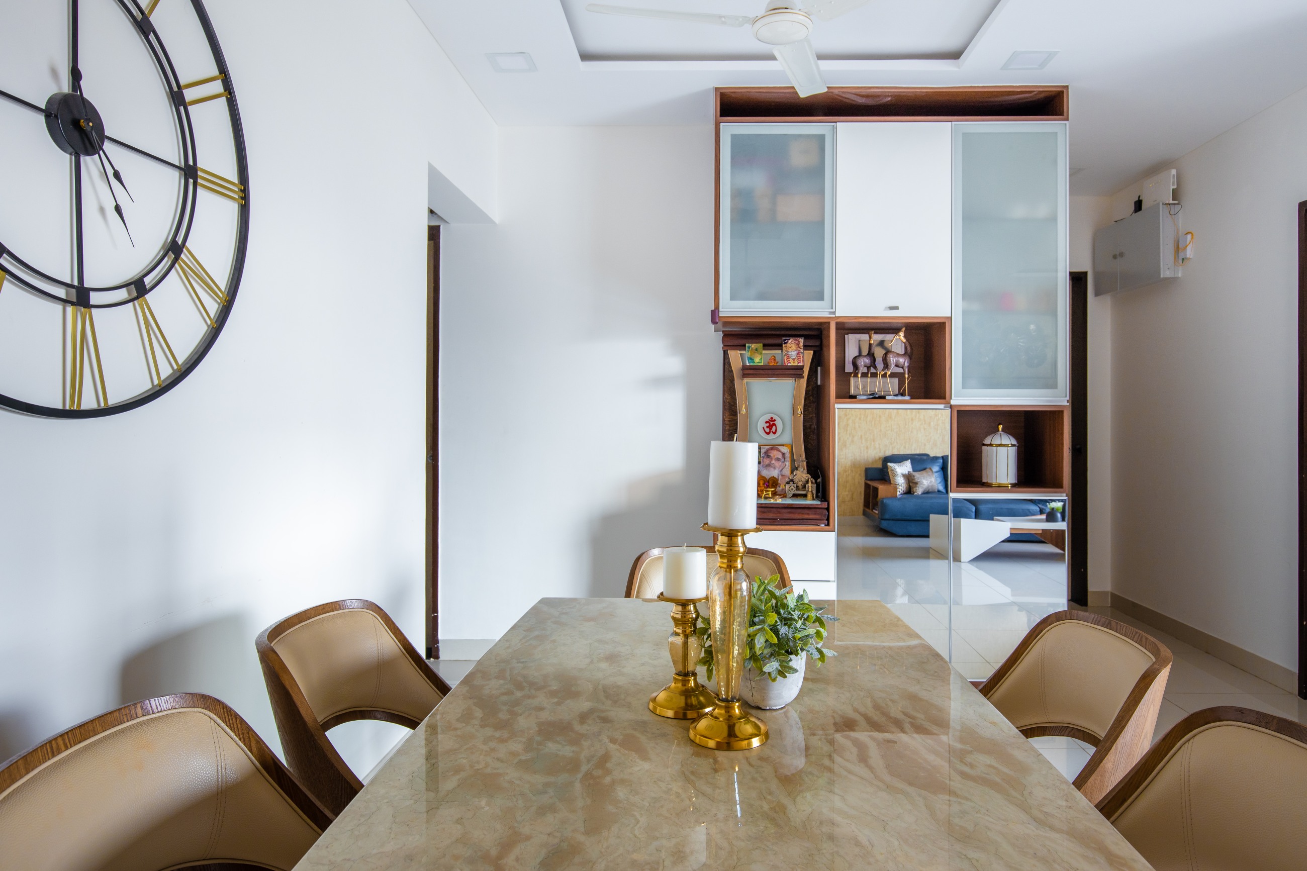 Peripheral False Ceiling Design With Central Drop-Down Wooden Texture ...