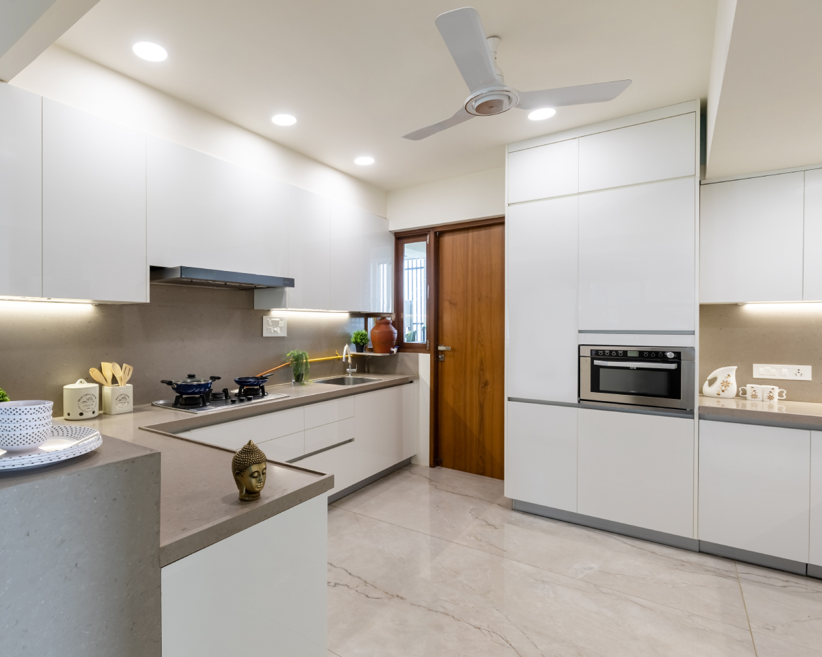 Spacious Simple False Ceiling for Kitchen | Livspace