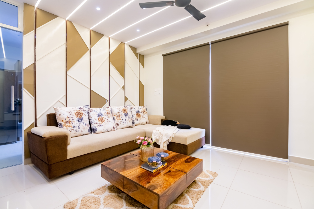 False Ceiling Design With Horizontal Profile Lights | Livspace