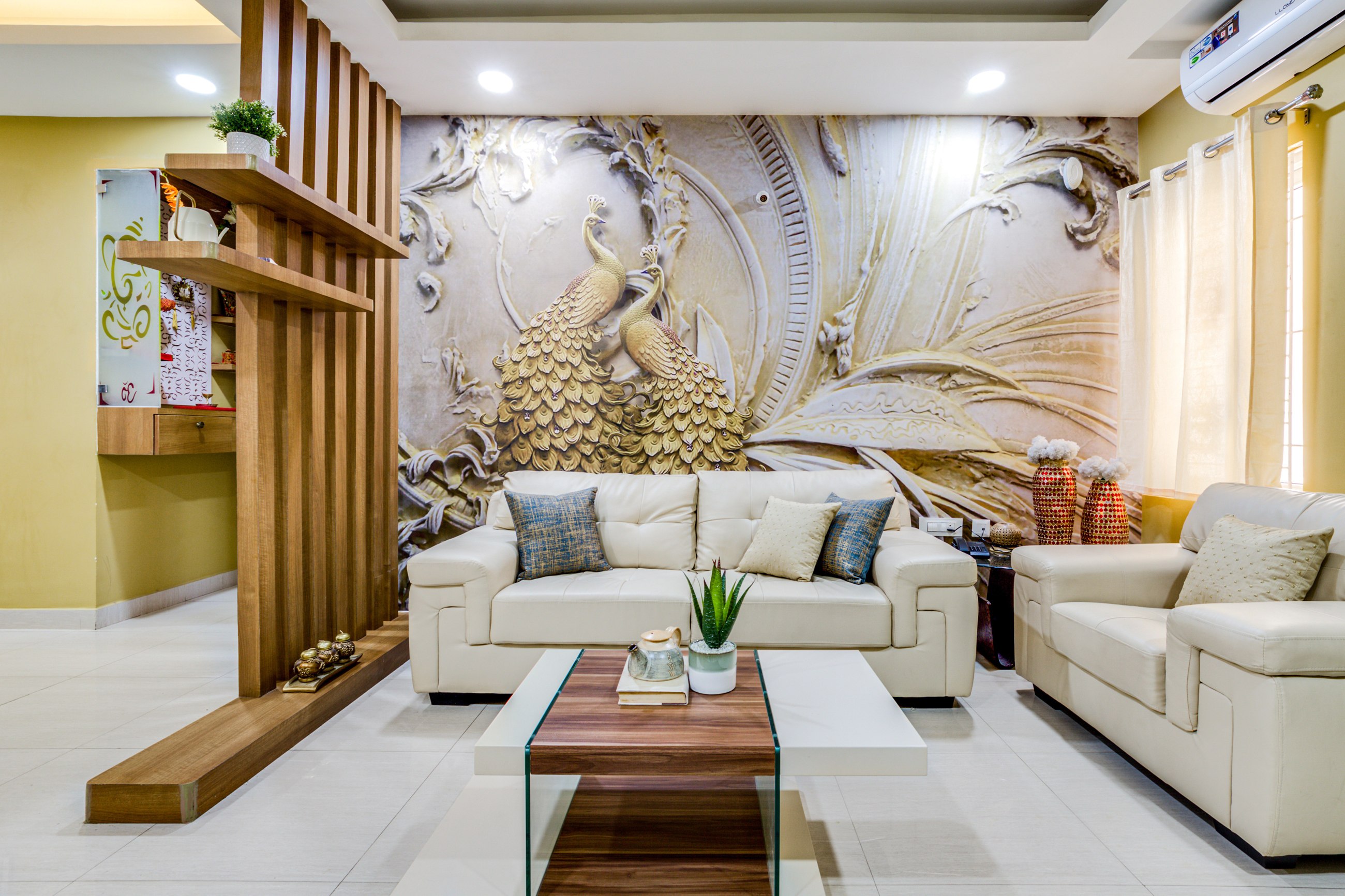 Clean Cream Flooring With A Glossy Finish | Livspace