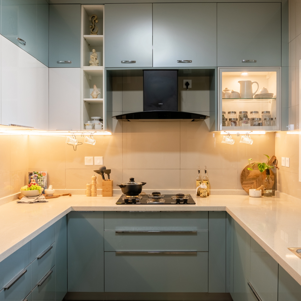 Light-Coloured Kitchen Tiles Design | Livspace
