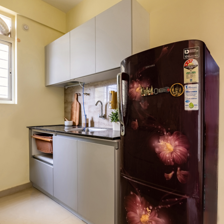 Kitchen Window Design With Grills And Exhaust Fan Outlet | Livspace