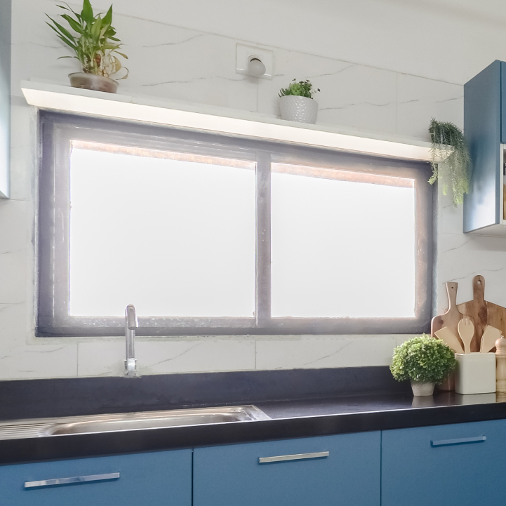 Kitchen Window Design With Sliding Glass Shutters | Livspace