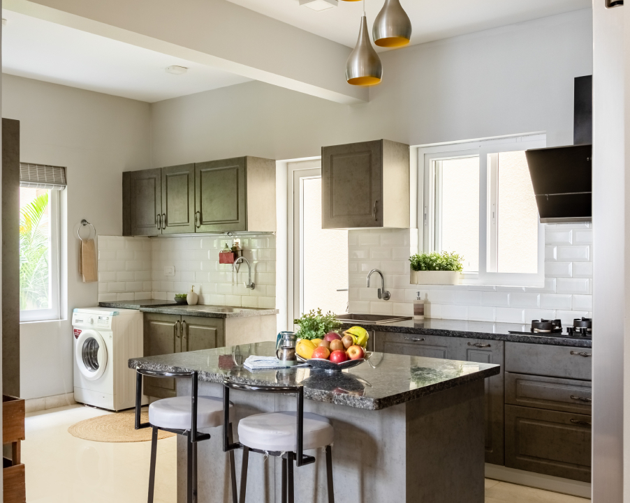 White UPVC Kitchen Window Design | Livspace