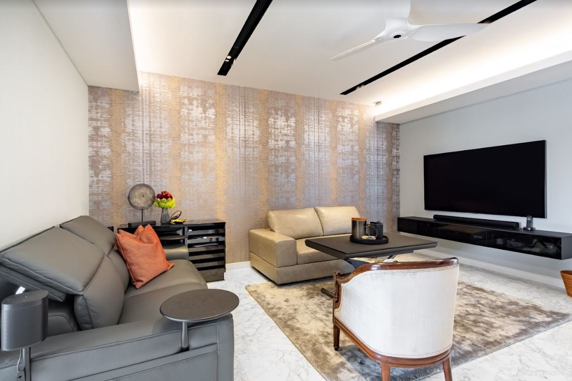 Drop Down False Ceiling Design With Strip Lighting | Livspace