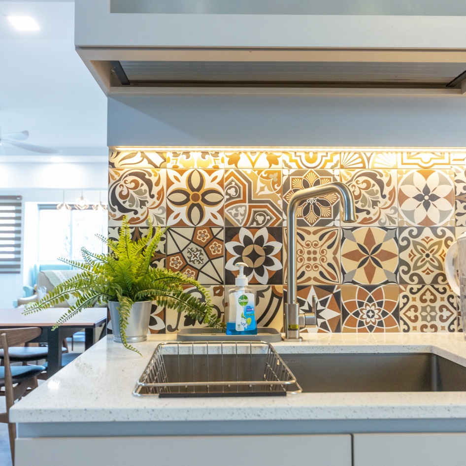 Peranakan Moroccan Tiles Design For Kitchen Backsplash | Livspace