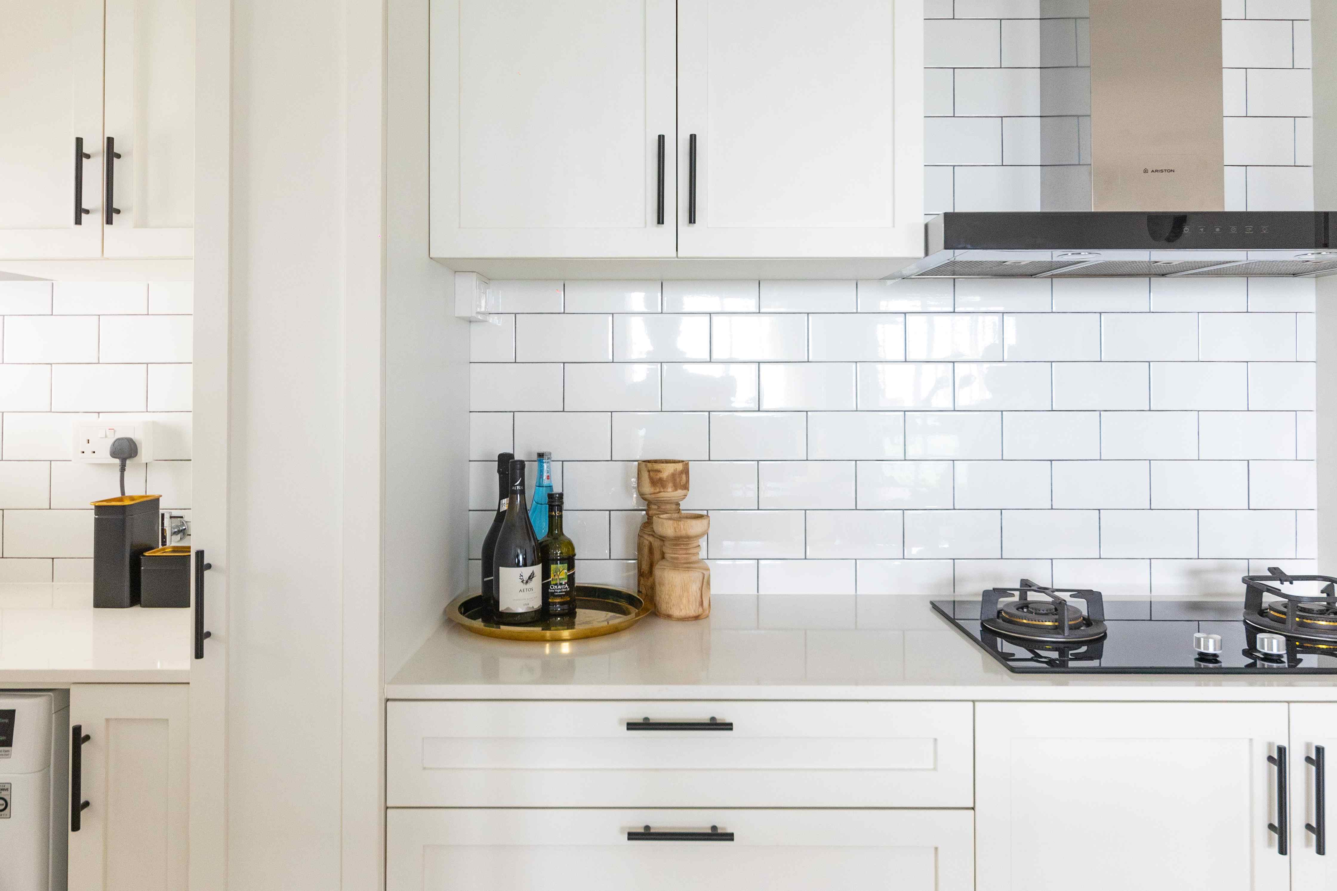 White And Glossy Subway Tiles Design | Livspace