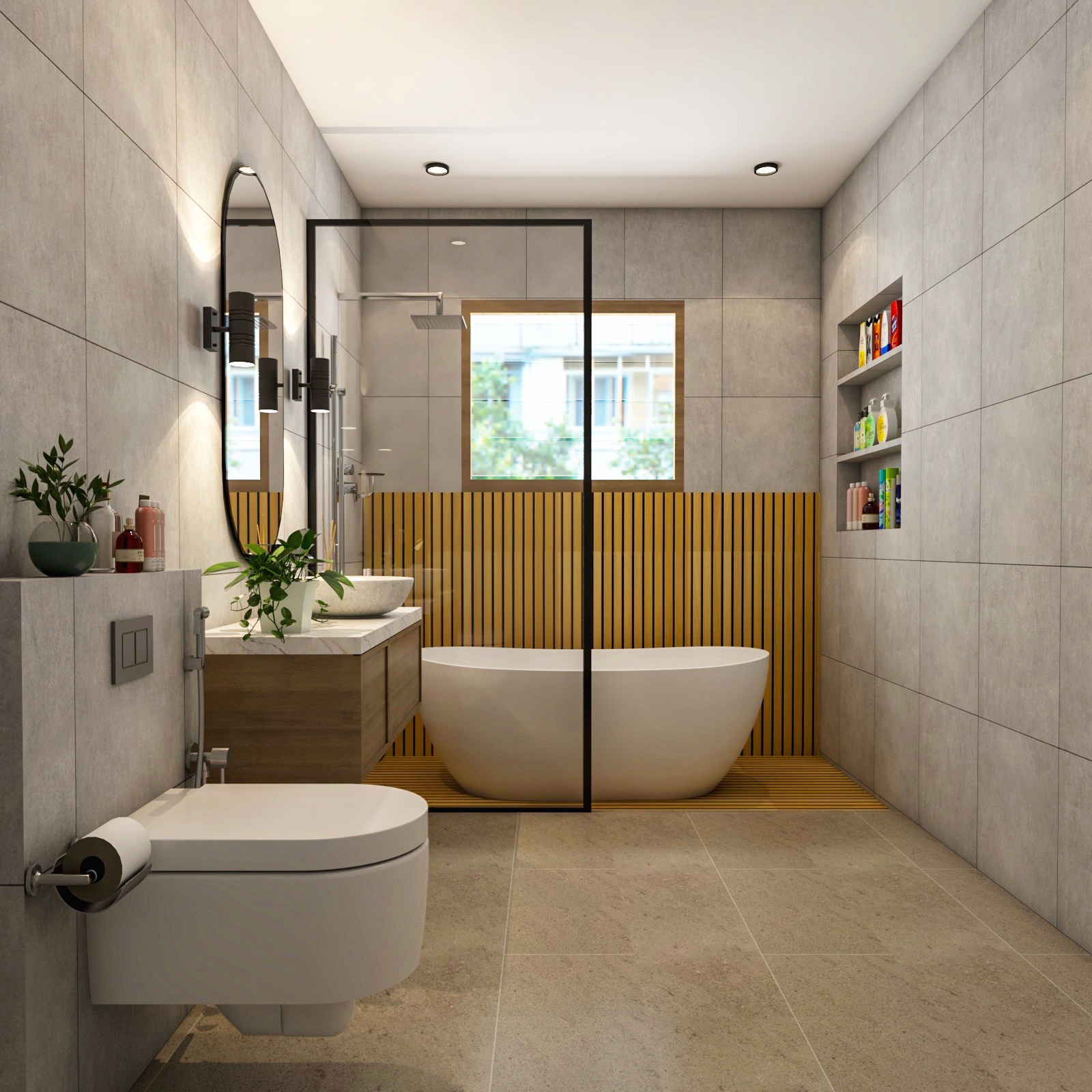 Porcelain Brown Square Tile Design With Matt Finish | Livspace