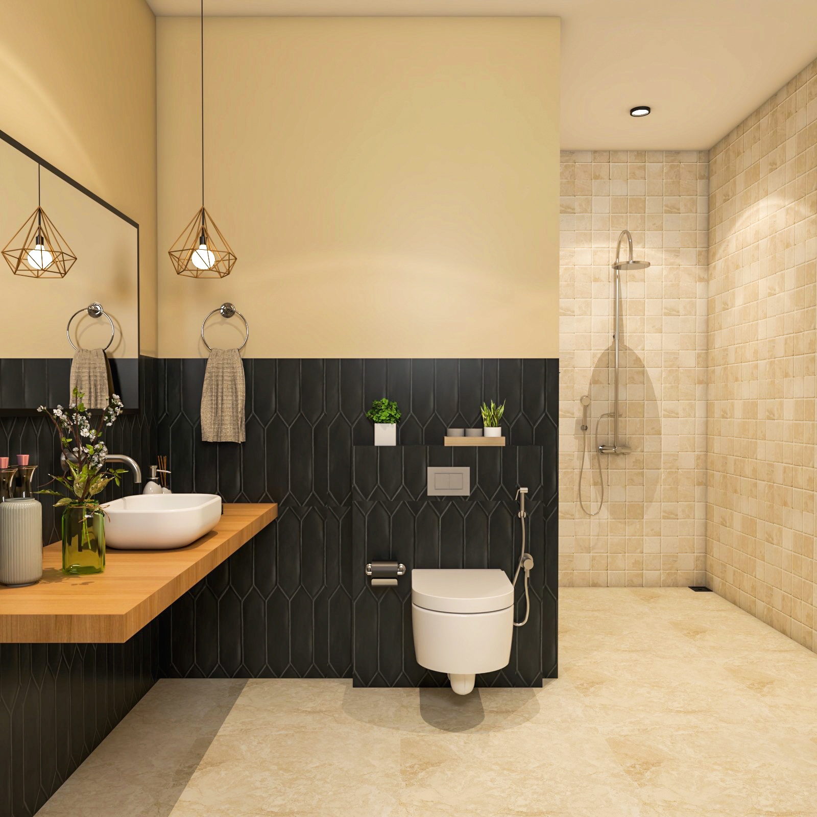 Ceramic Black Tile Design In Matte Finish | Livspace