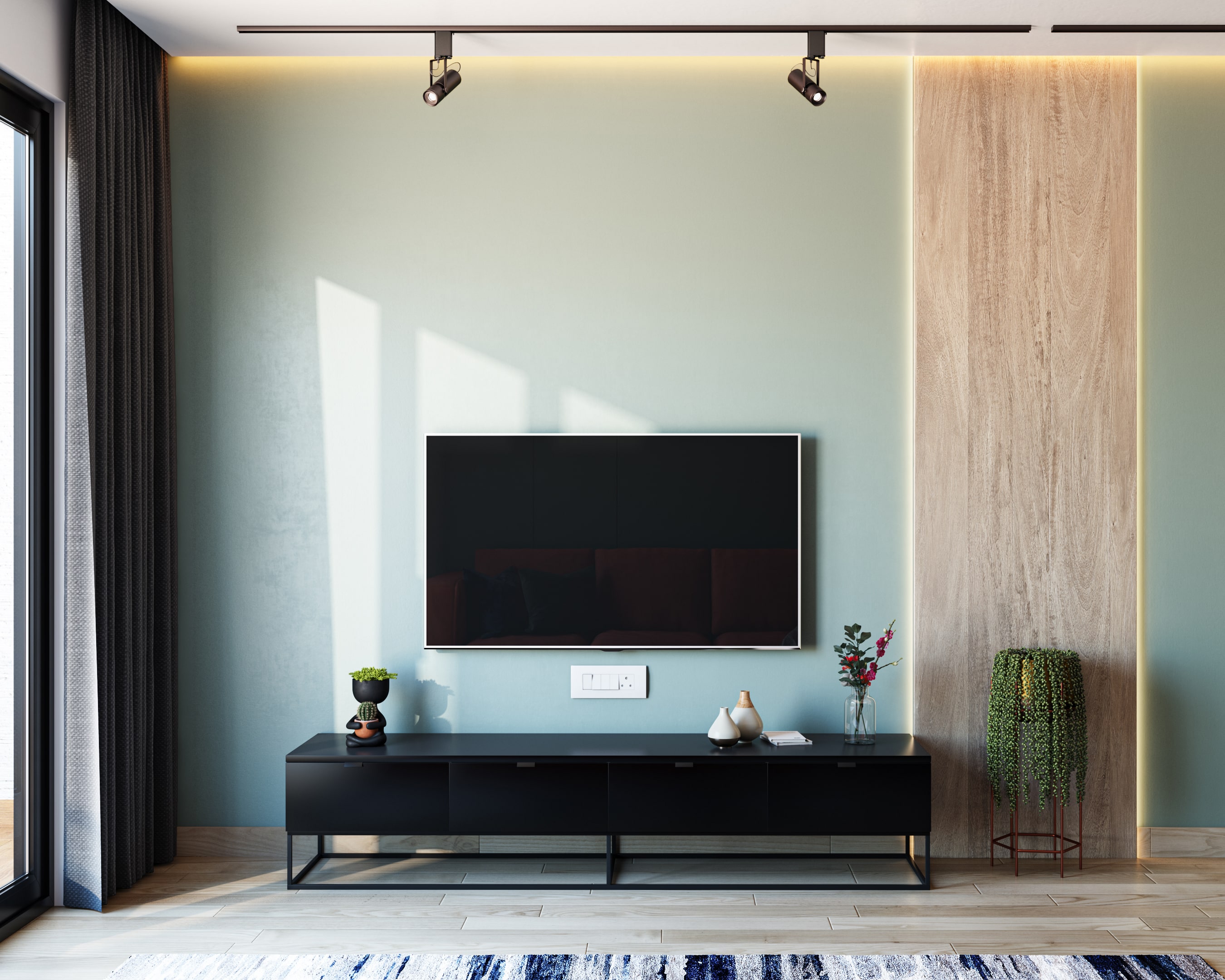 Maximum Storage Budget-Friendly Minimalist TV Unit Design | Livspace