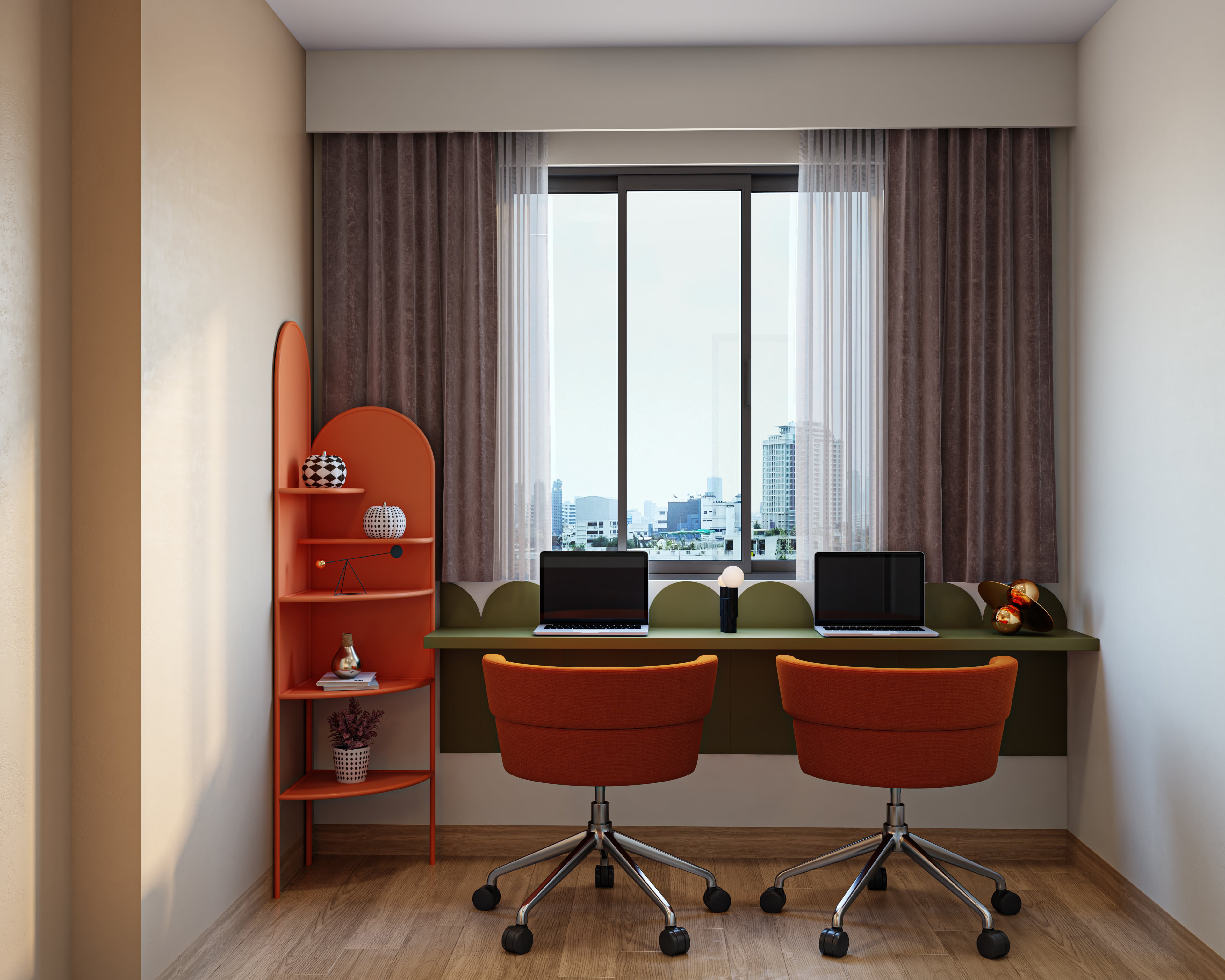 Modern Study Room Design With Green Wall | Livspace