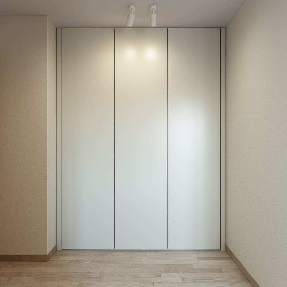 White Floor-To-Ceiling Wardrobe Design | Livspace
