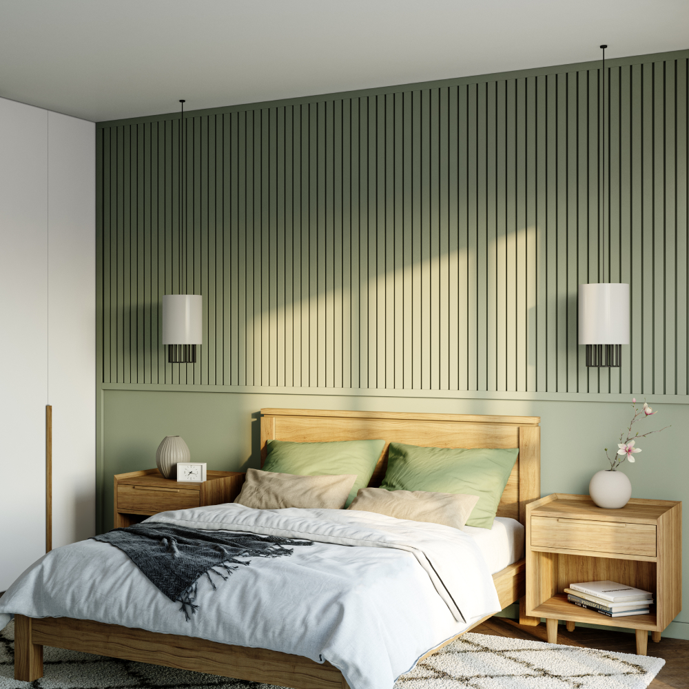 Pastel Green Bedroom Wall Paint Design | Livspace
