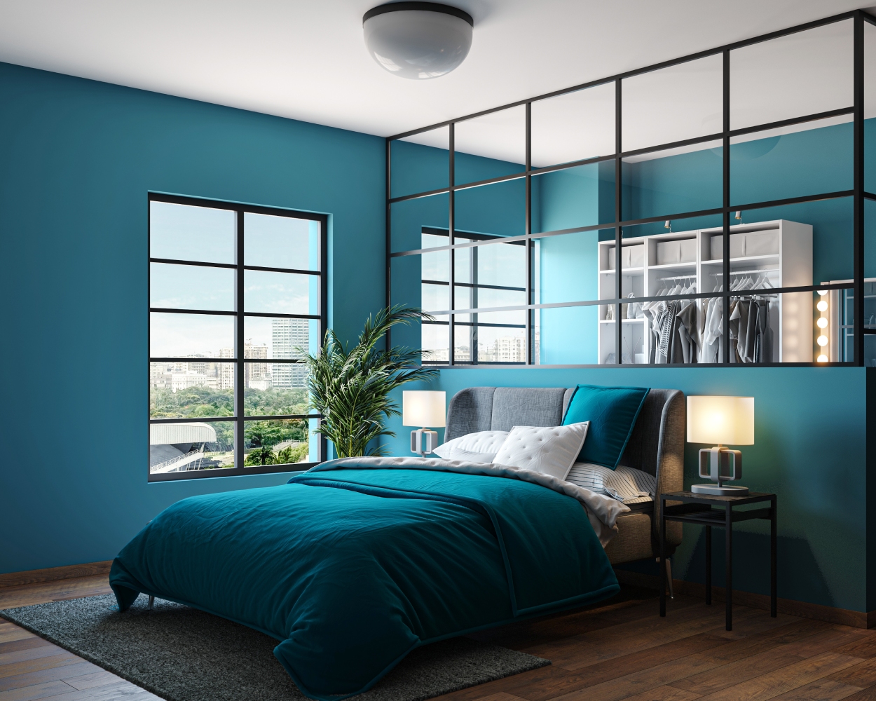 Low-Maintenance Blue Wall Paint Design | Livspace