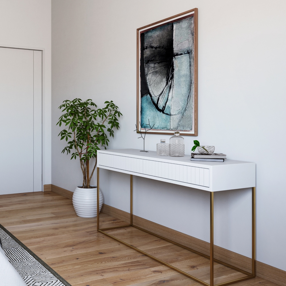 Spacious Foyer Design With Drawer Unit | Livspace