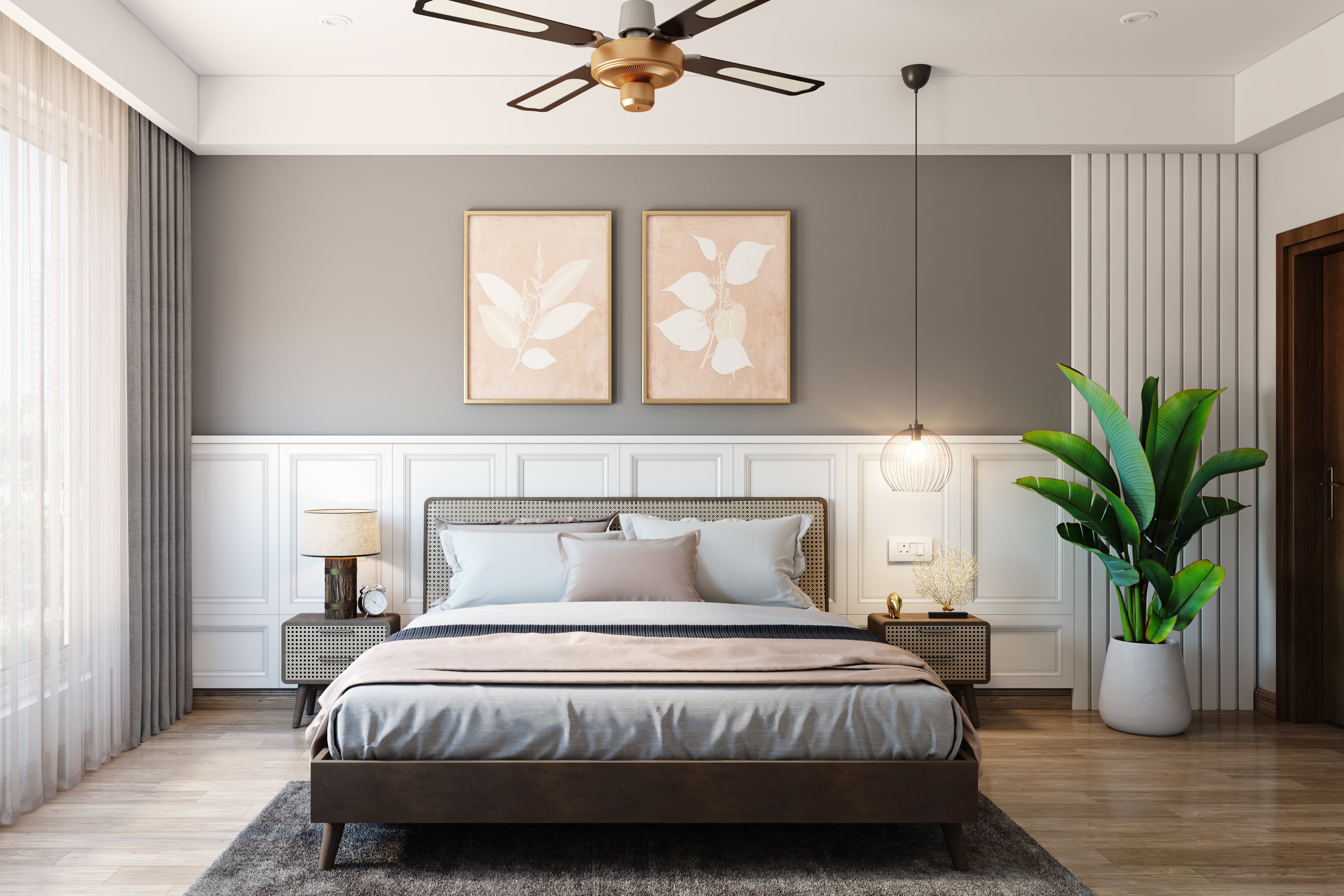 Spacious Bedroom Design With A King Size Bed Livspace