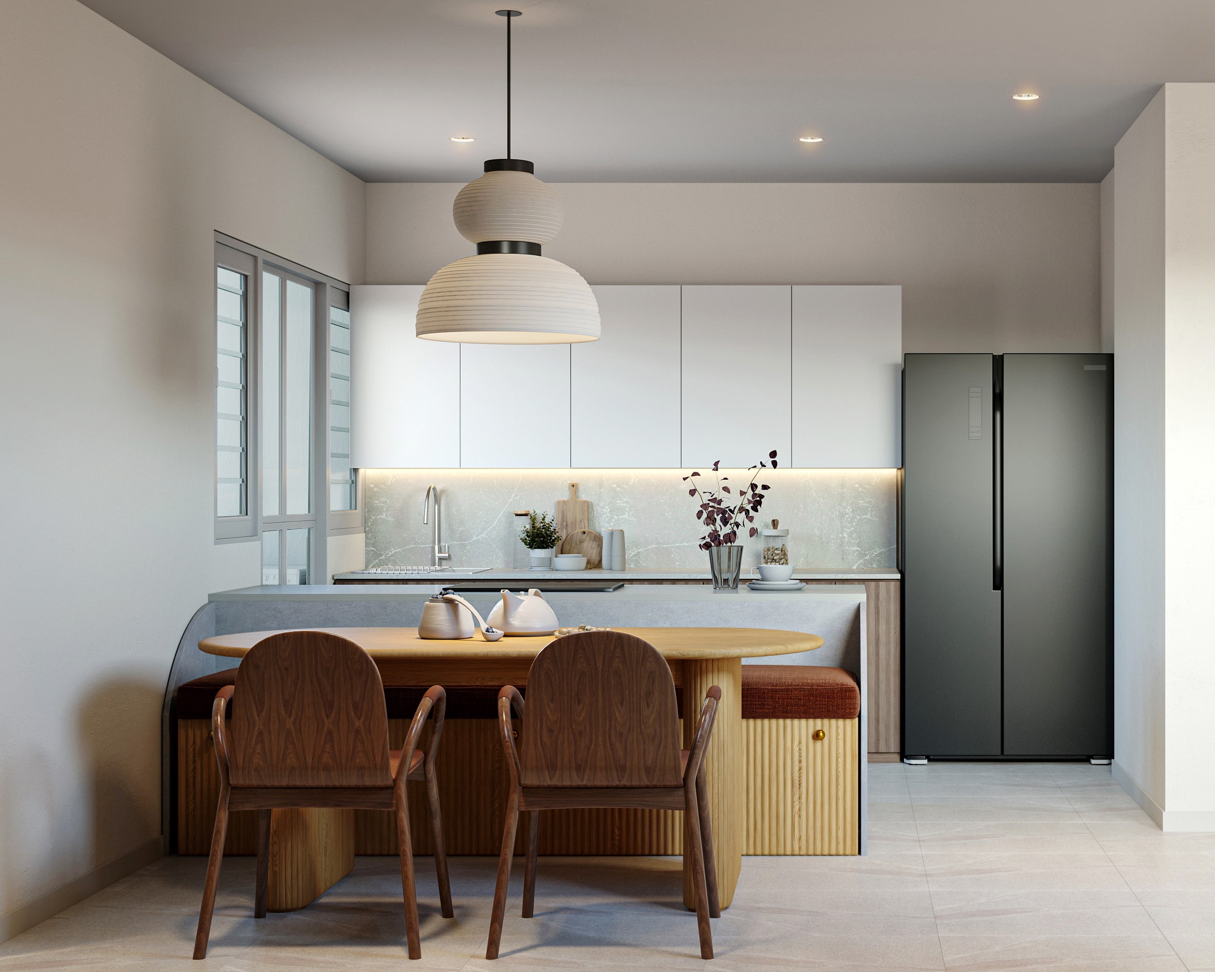 Spacious 4-Seater Dining Room Design | Livspace