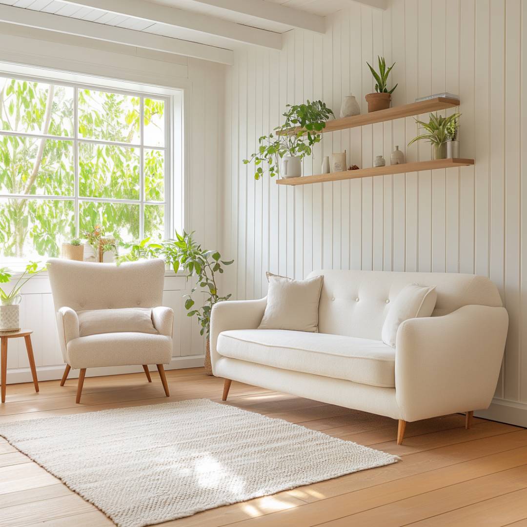 White Wall Panel Wall Design in Minimal Style for Living Rooms and ...