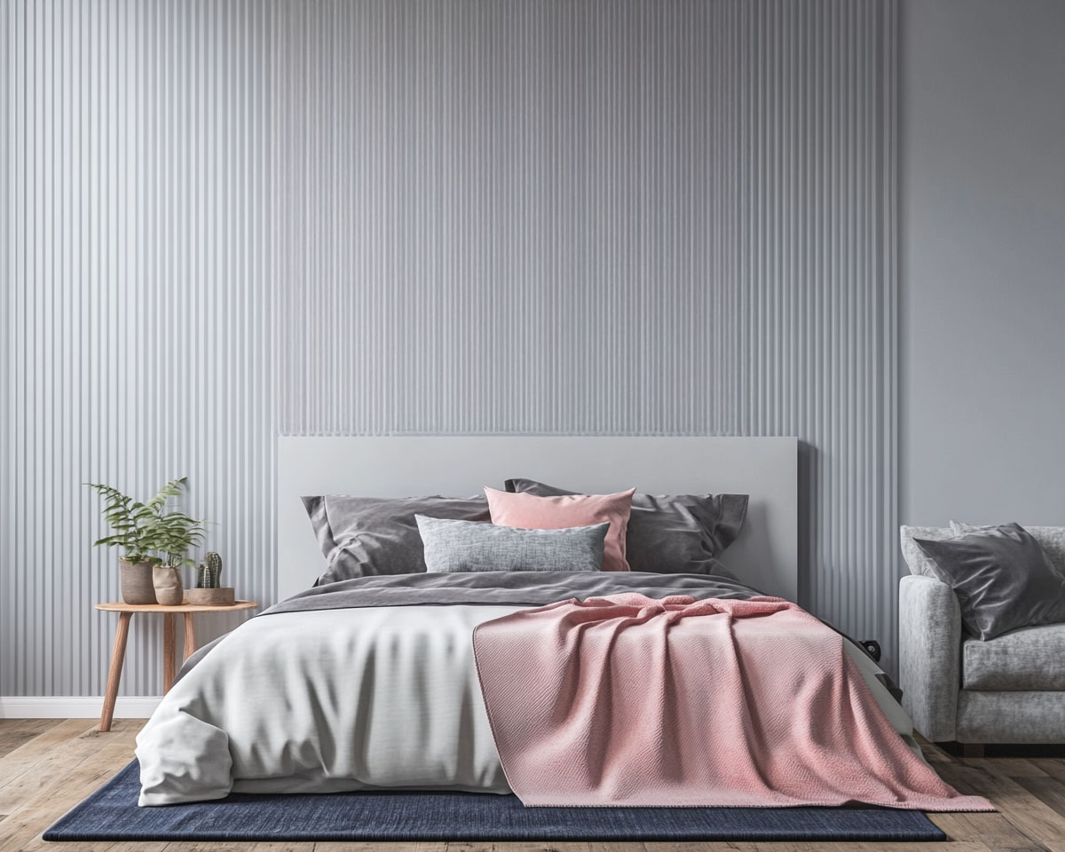 Light Grey Wall Louvers for Bedrooms and Living Rooms in Minimalist ...