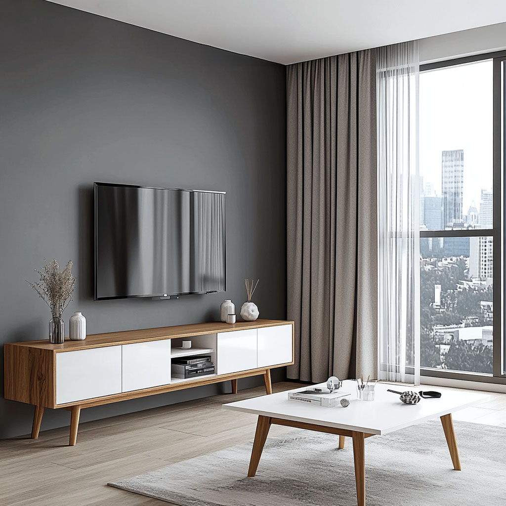 Contemporary Grey Wall Paint Design, Ideal for Living Rooms and ...