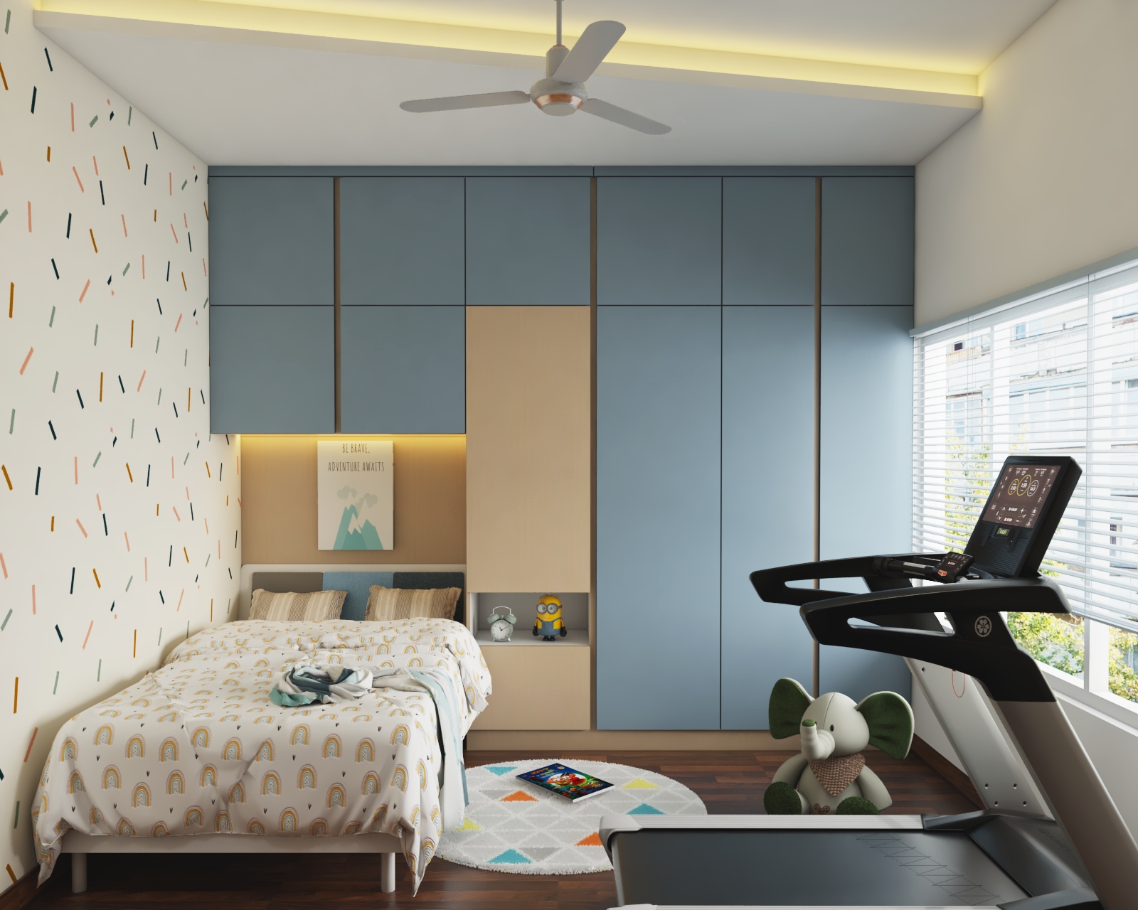 Single-Layered Rectangular False Ceiling Design | Livspace