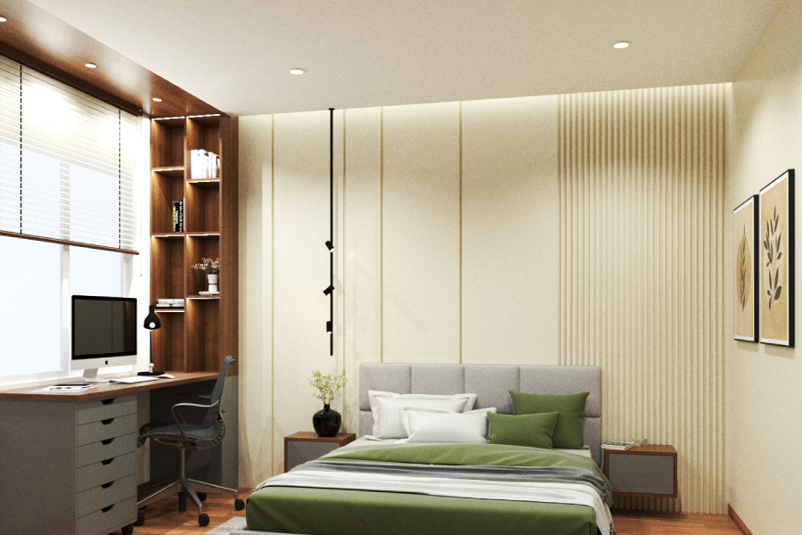 Square-Shaped False Ceiling Design With Spotlights | Livspace