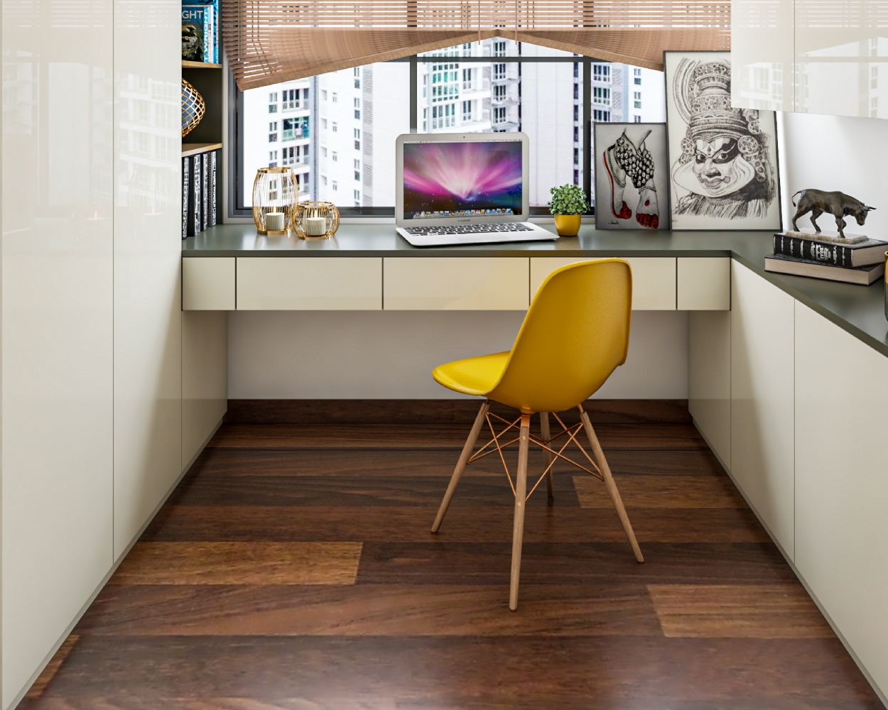 Dark Brown Flooring Design With A Matte Finish | Livspace