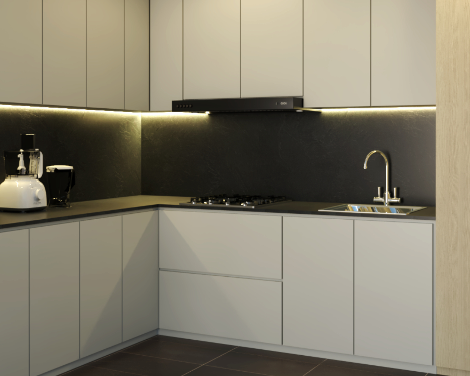Ceramic Kitchen Tiles Design With A Matte Finish | Livspace