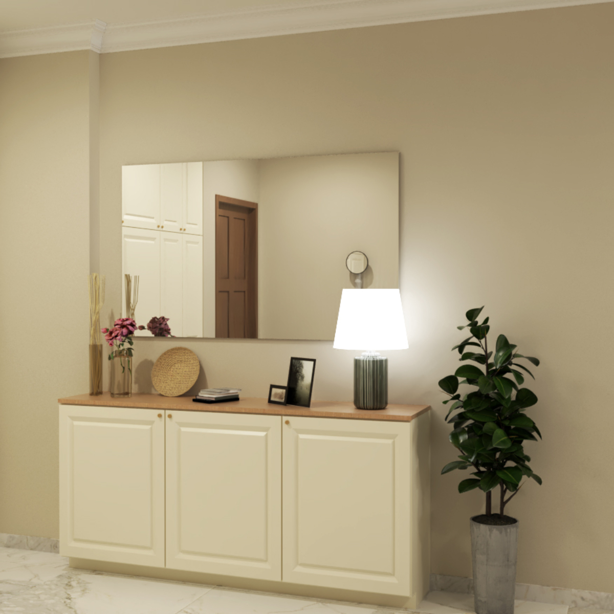 Durable And Low-Maintenance Light Brown Wall Paint | Livspace