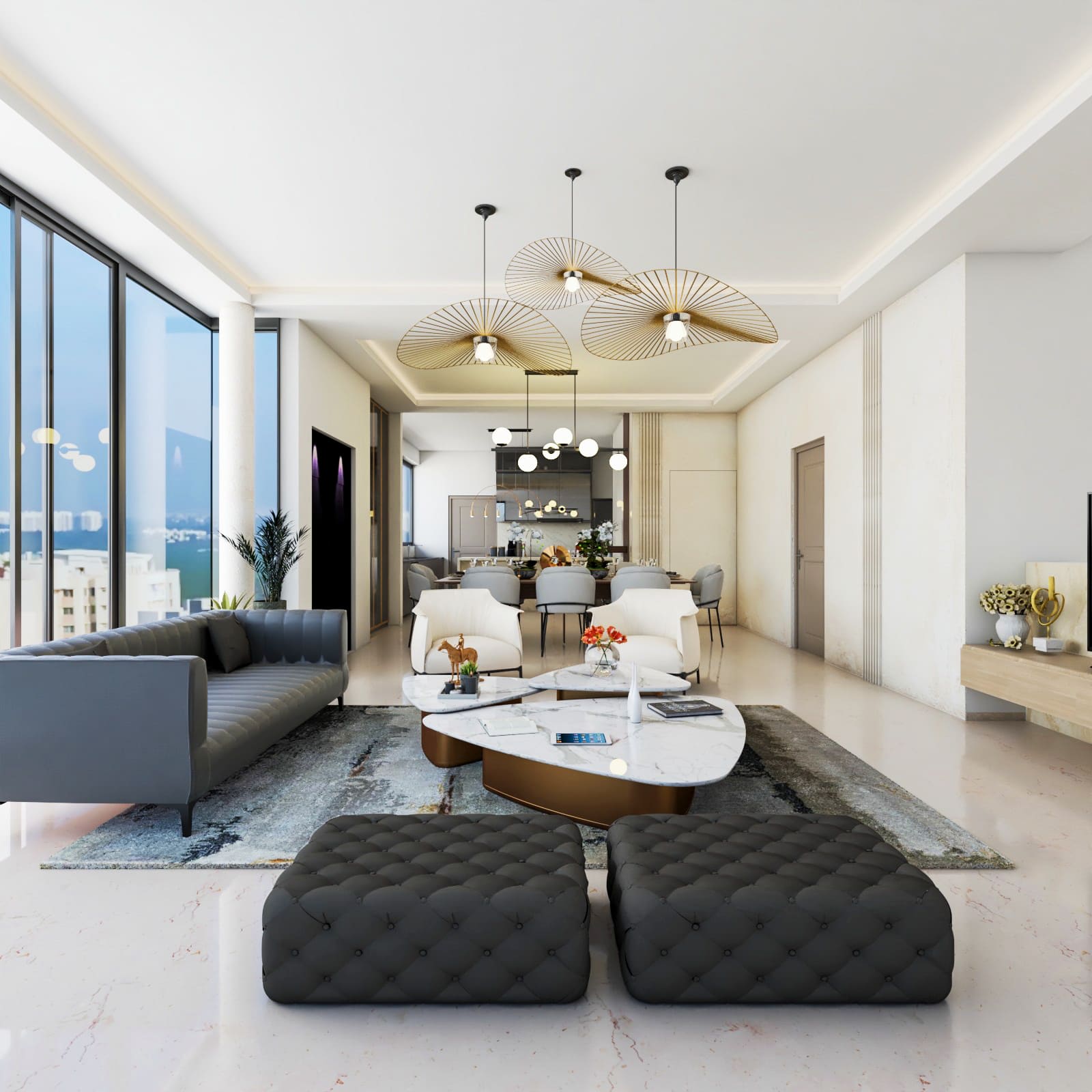 Spacious Living Room Design | Livspace