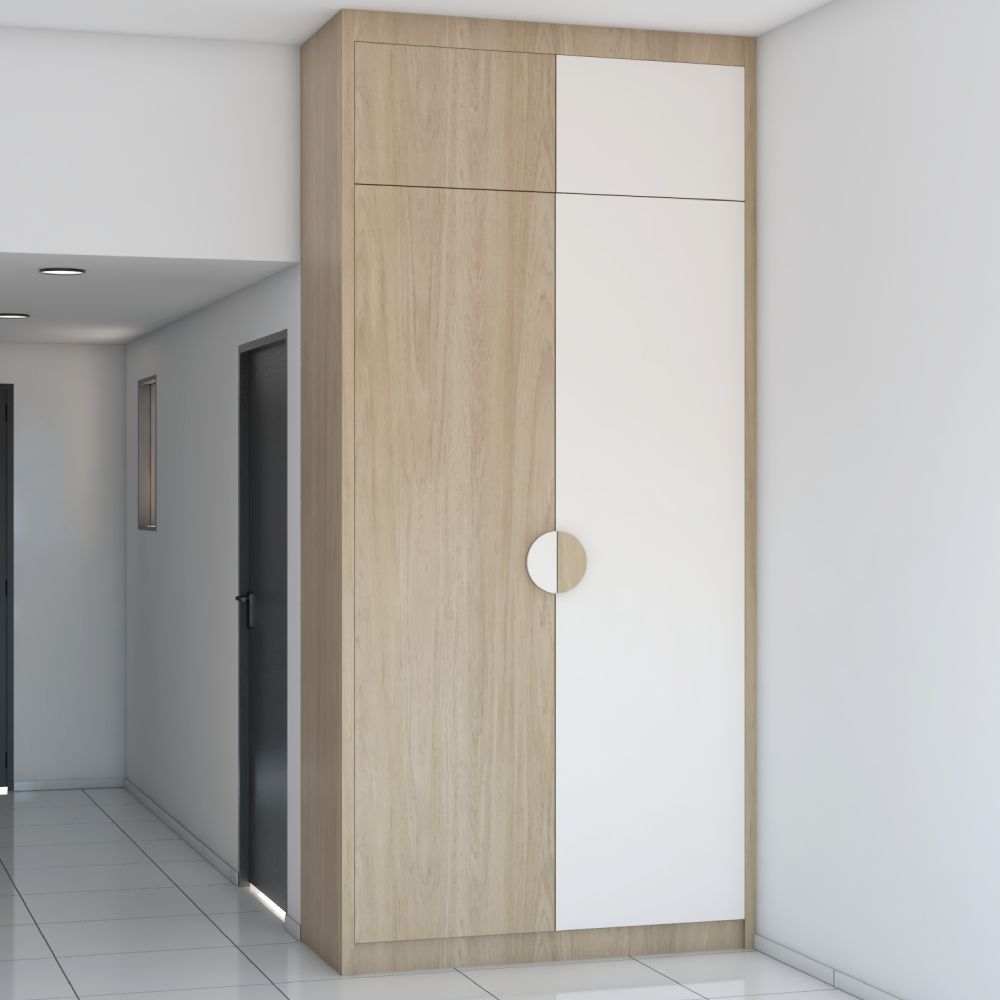 Scandinavian Dual-Tone Swing Wardrobe | Livspace