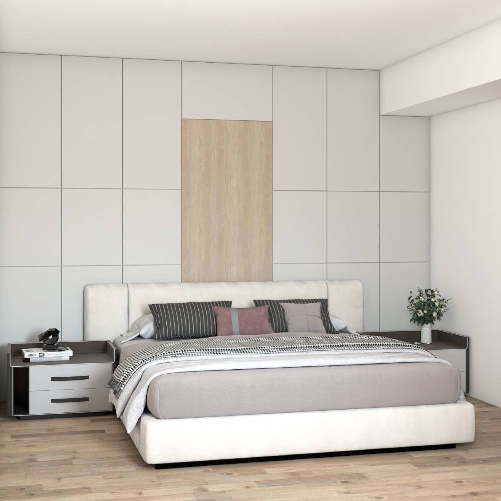 Master Bedroom Design With Contemporary Accent Wall And Wall Panels ...