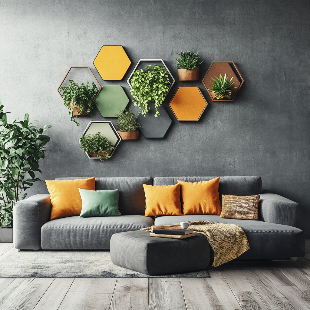 Customizable Grey Concrete-Effect Wall Design with a Modern Style ...