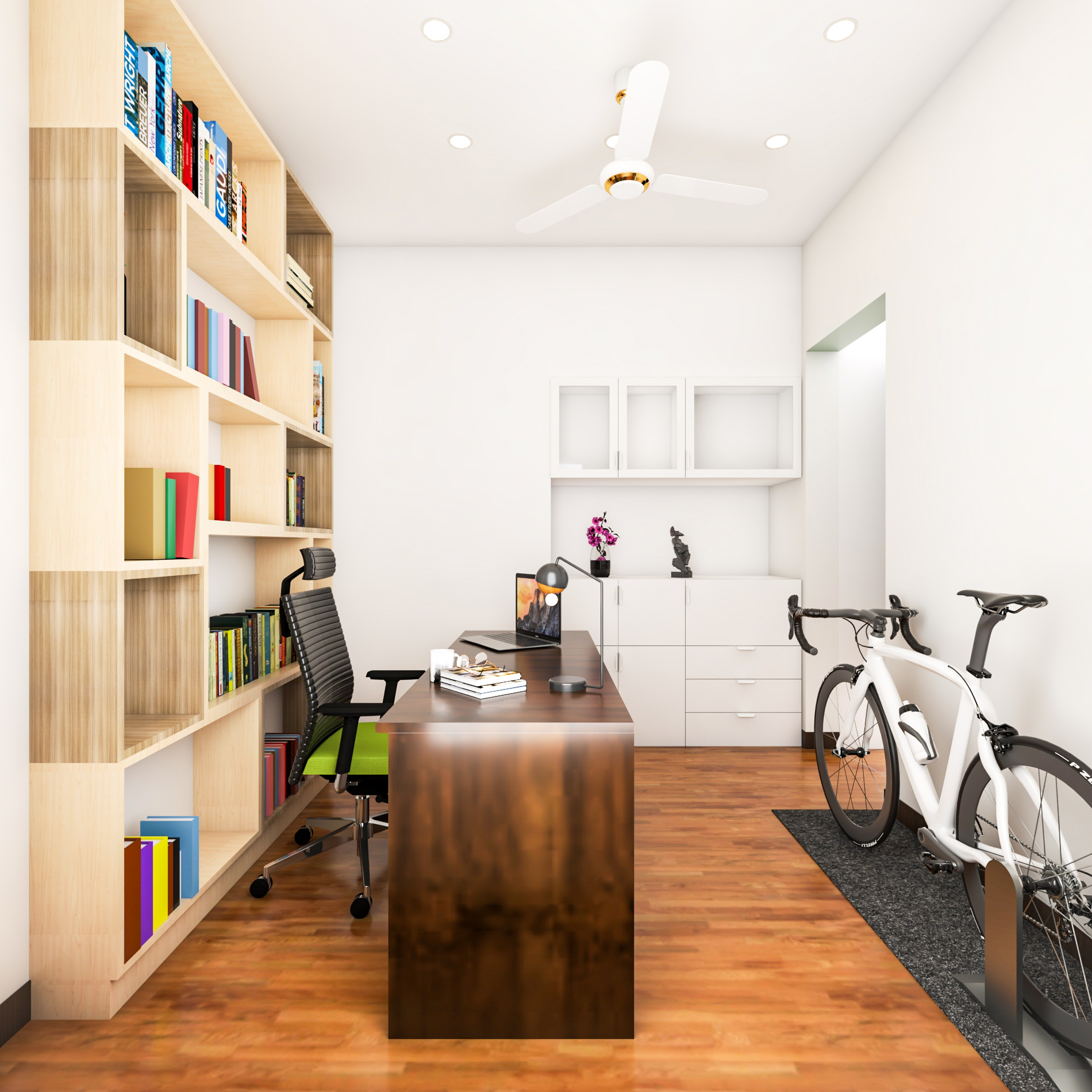 Storage Unit Modern Open Layout Home Office Design | Livspace