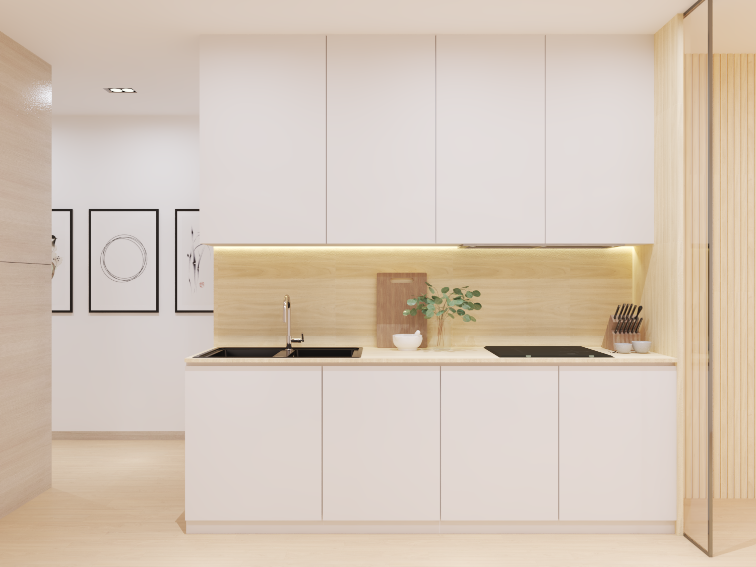 Multi-Functional Kitchen with Bar Unit and Work Area | Livspace