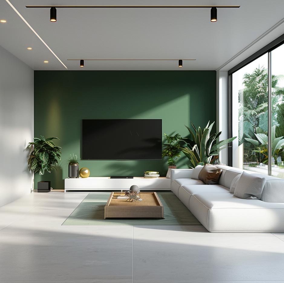 Quirky and Versatile Green Wall Paint Design with Texture for Modern ...