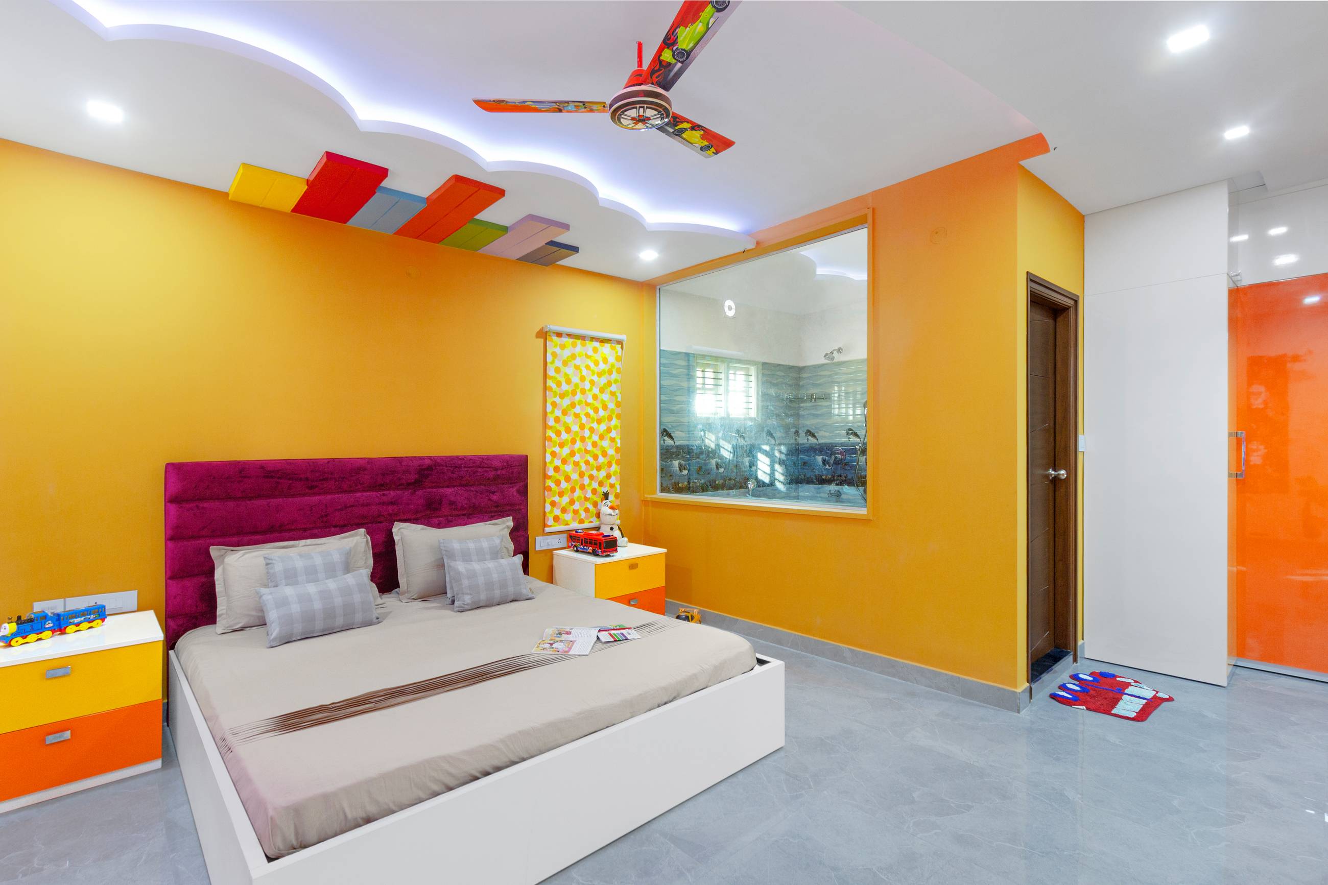 Compact Cloud-Shaped False Ceiling Design | Livspace