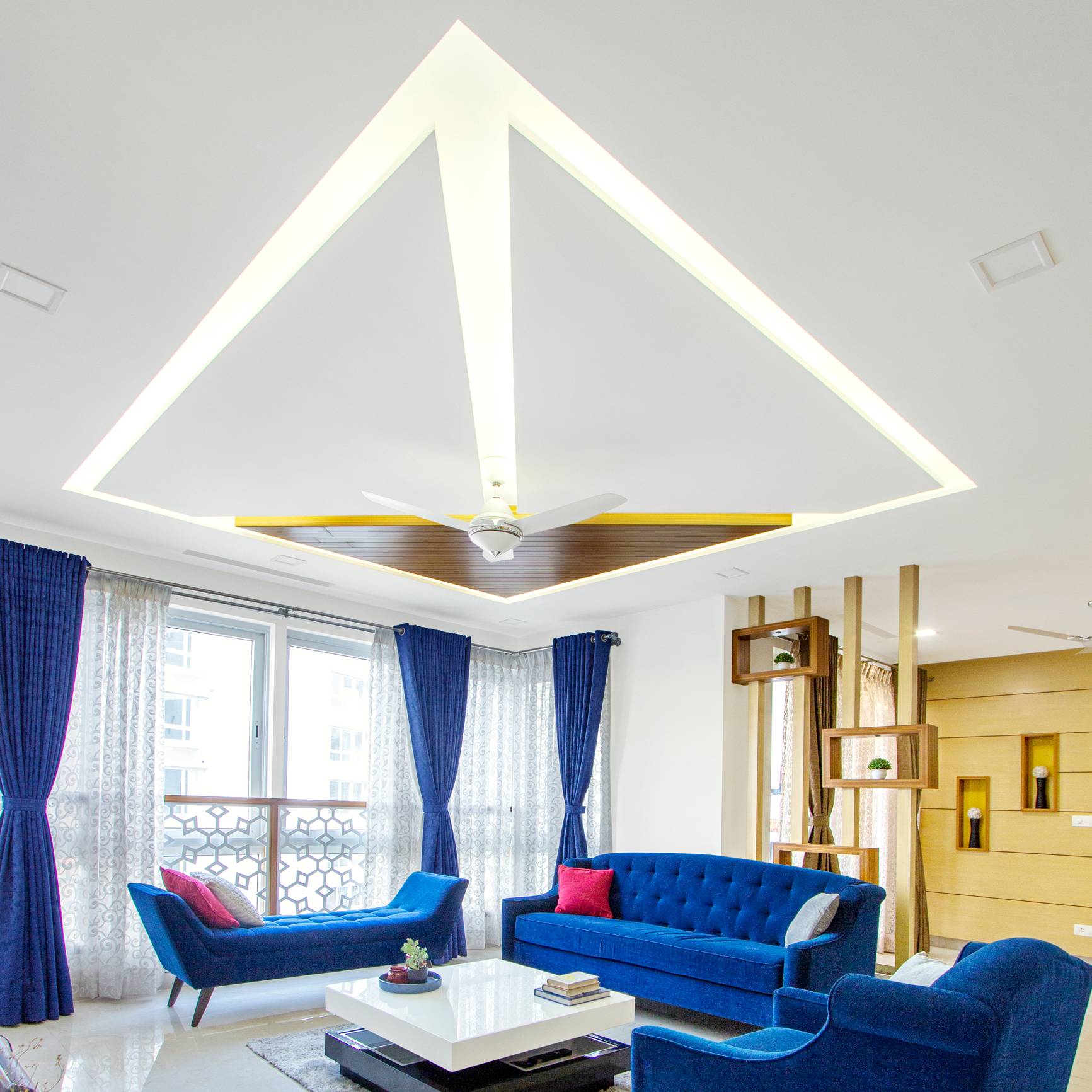 Minimal Geometric False Ceiling Design | Livspace