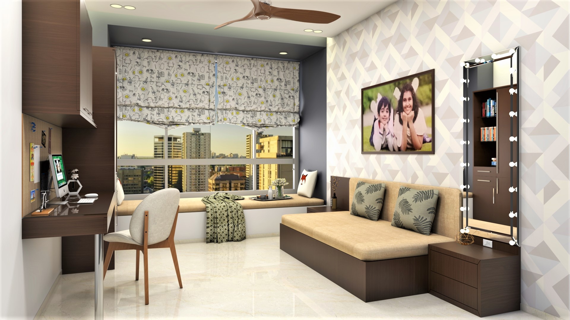 Classic Style Spacious Convenient Multi-Functional Kid's Bedroom ...