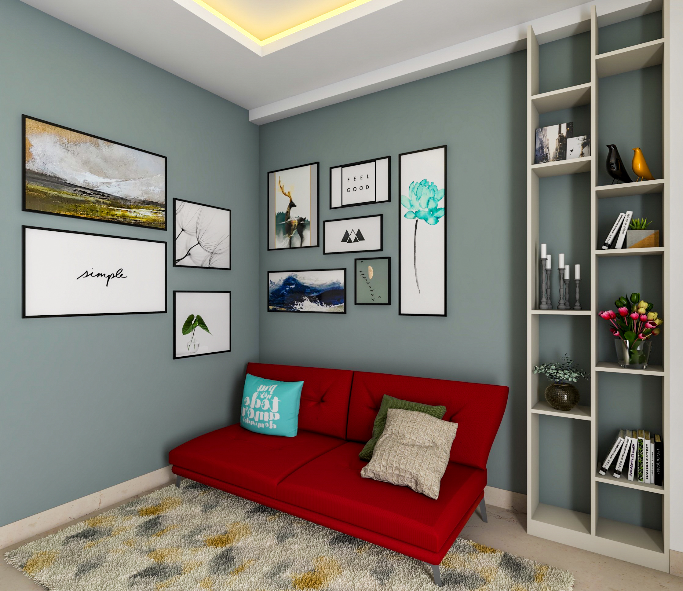 Multi-Functional Study Room With Cosy Floor Sofa