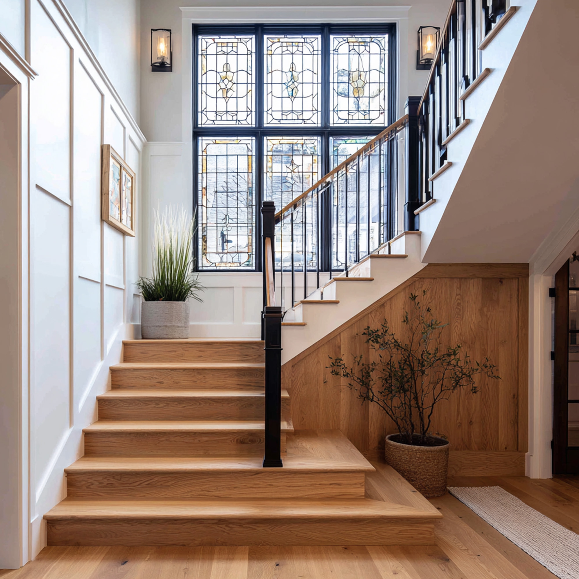 Indian Traditional L-Shaped Staircase Design with Oak and Metal ...