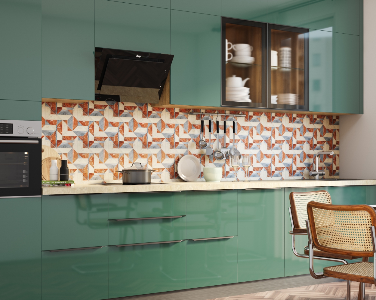 Easy-Clean Multicolour Kitchen Wall Tiles Design in Ceramic Subway ...