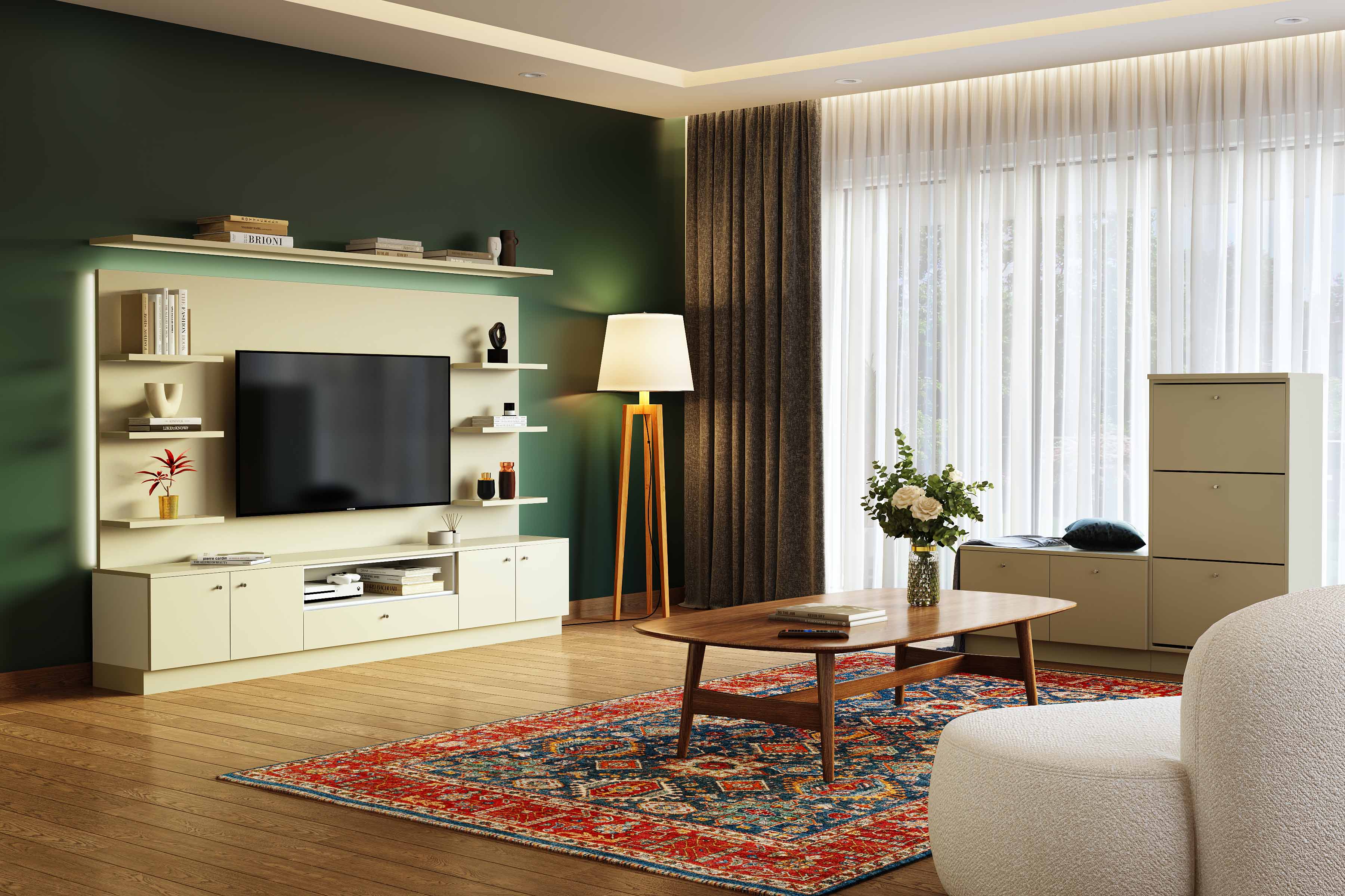 Deep Olive Green Wall Paint Design for Living and Bedroom Walls | Livspace