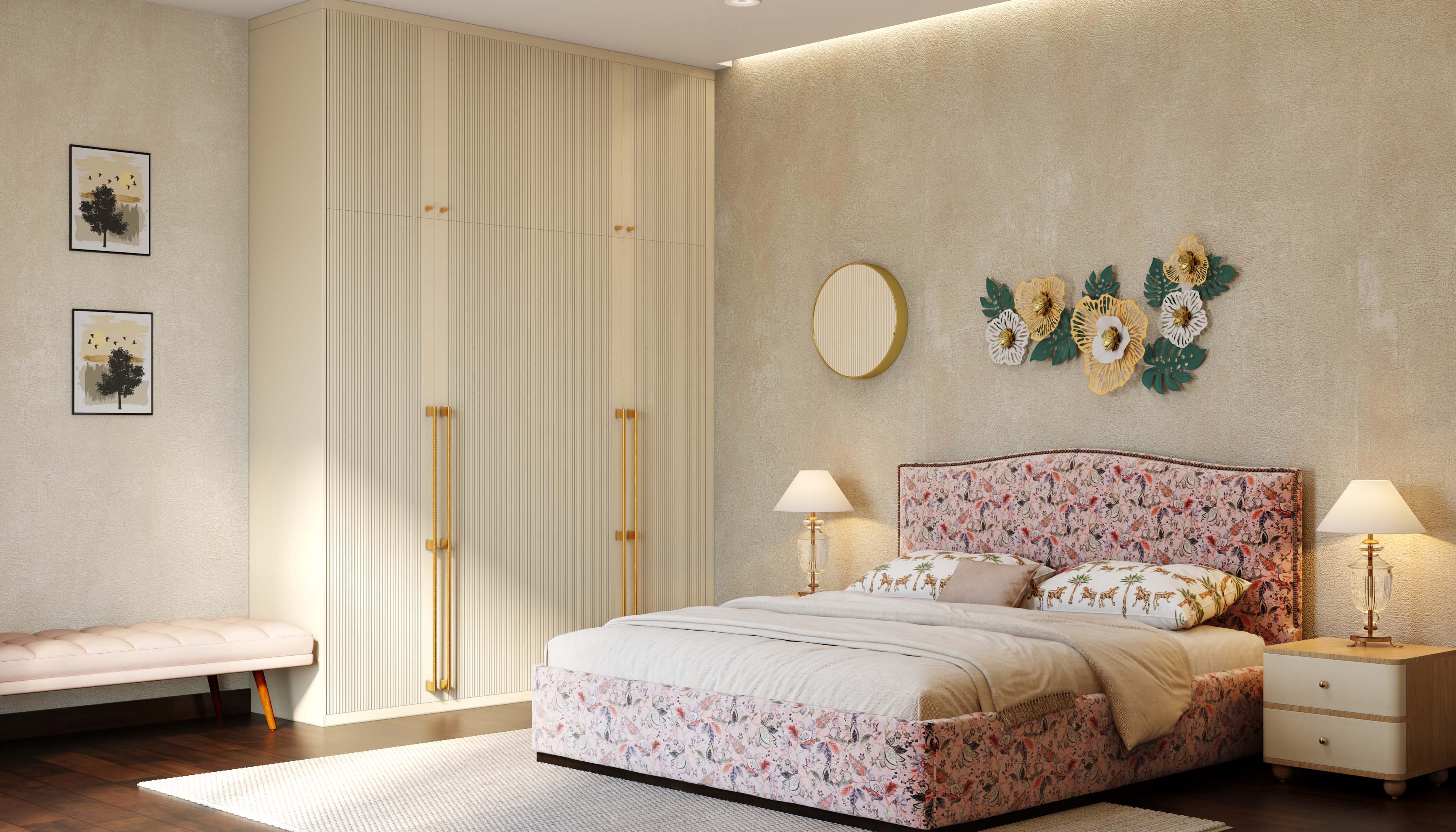 Beige Textured Modern Wallpaper Design for Bedrooms, Living Room or ...
