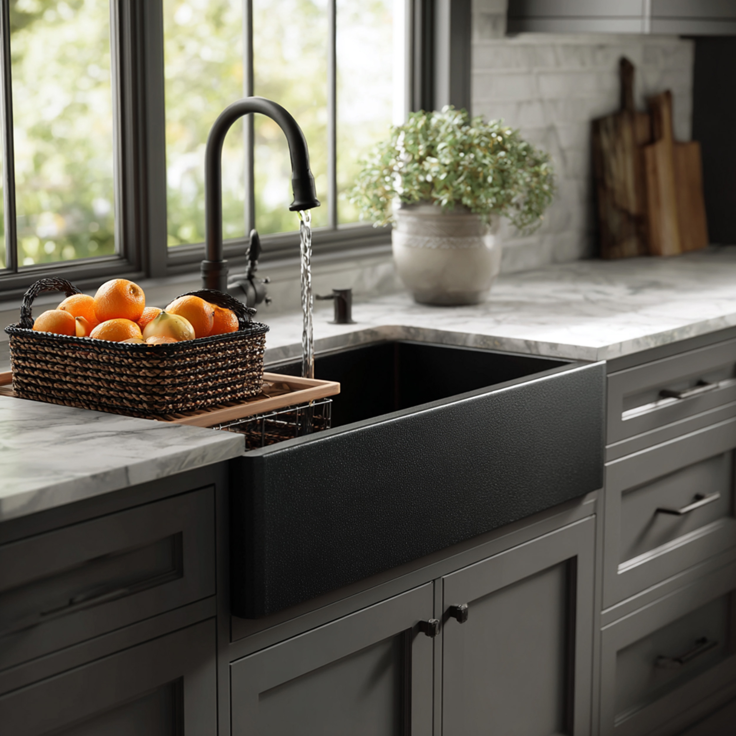 Undermount Granite Composite Kitchen Sink Design with Deep Single Bowl ...