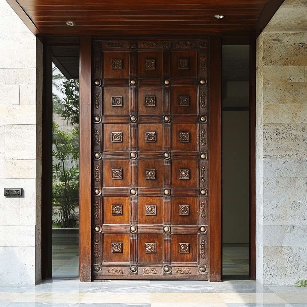Swing Single Indian Traditional Door Design with Matte Finish for ...