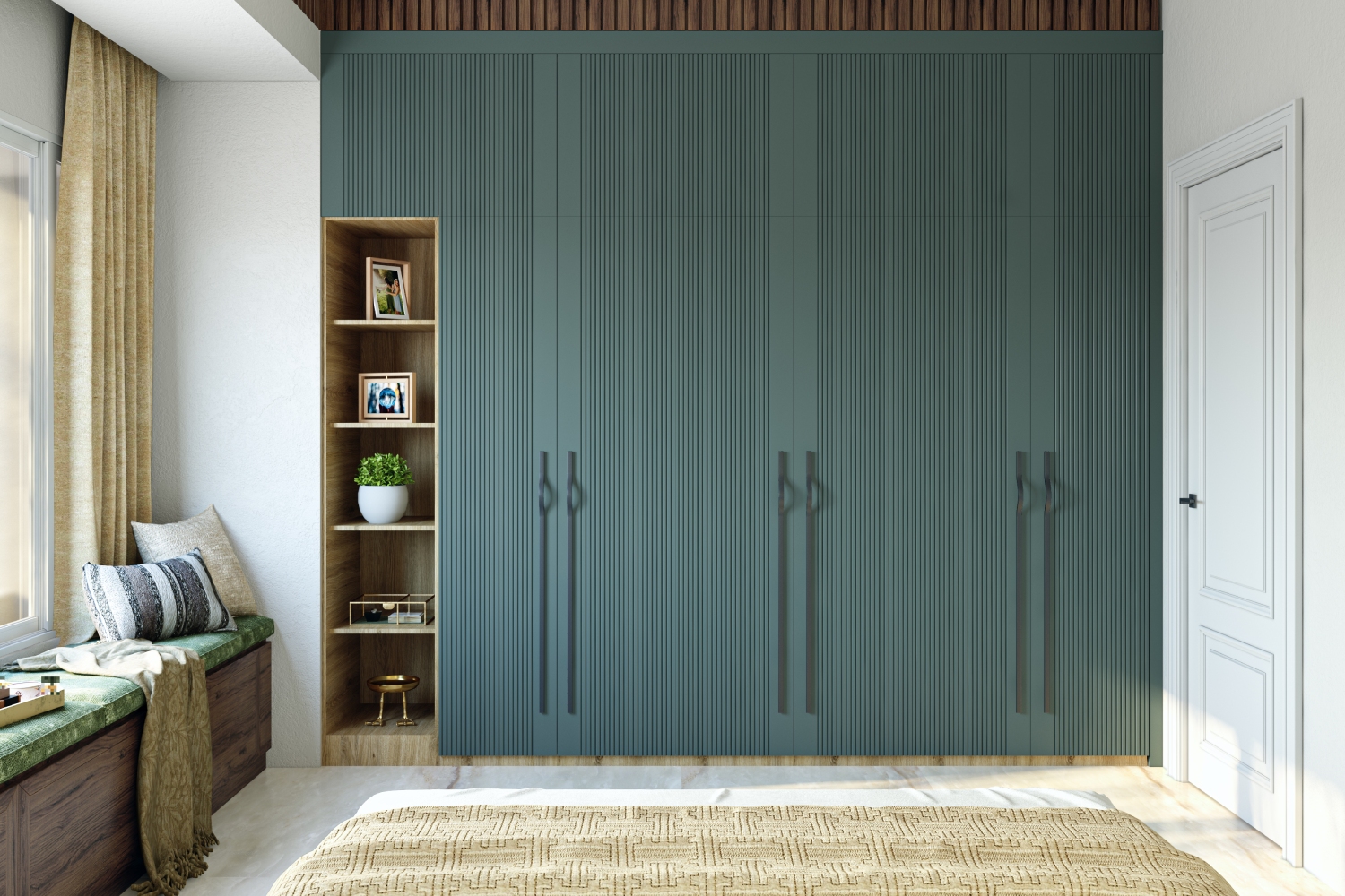 6-Door Swing Wardrobe Design in Highland Green Premier Matt ...