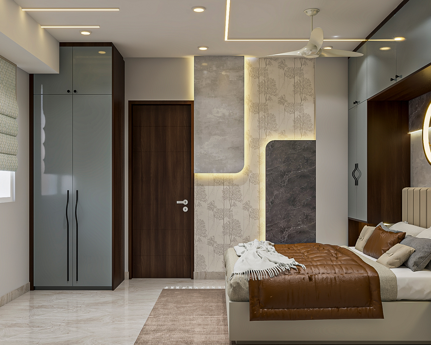 Modern 2-Door Swing Wardrobe Design for Narrow Bedroom Walls | Livspace